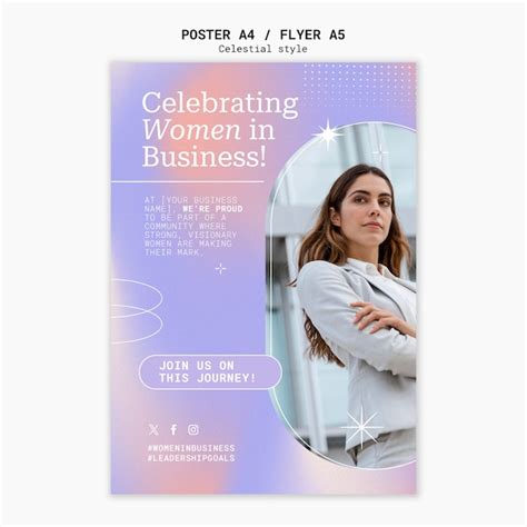 Premium Psd Gradient Celestial Style Poster Template