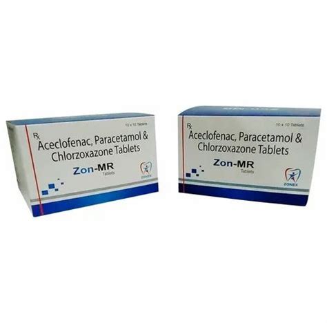 Zon Mr Acelofenac Paracetamol And Chlorzoxazone Tablets At Rs 480 Box Aceclofenac Paracetamol