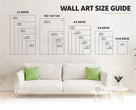 Wall Art Size Guide Poster Size Chart Frame Sizing Mockup Wall Display Guide Vertical