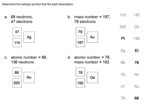 Solved Determine The Isotope Symbol That Fits Each Chegg Com