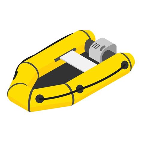Premium Vector Inflatable Motor Boat Icon Isometric Of Inflatable Motor Boat Vector Icon For