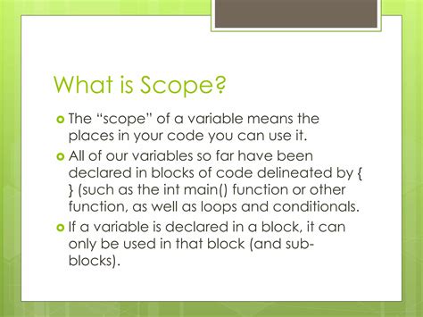 Scope Of Variables Ppt