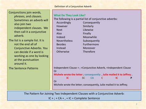 PPT Conjunctive Adverbs PowerPoint Presentation Free Download ID