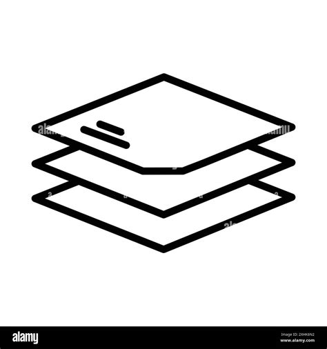 Layers Icon Black Line Art Vector In Black And White Outline Set Collection Sign Stock Vector