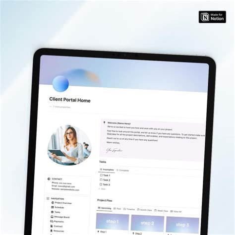 Notion Template Client Portal Client Dashboard Project Based Client Tracker Notion Design