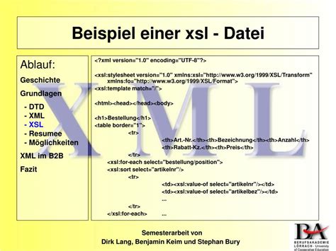 Ppt Xml Aufbau Und Struktur Mit Einsatz Im B2b Powerpoint