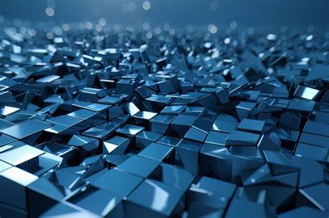 Premium Ai Image Abstract Blue Geometrical Tech Texture