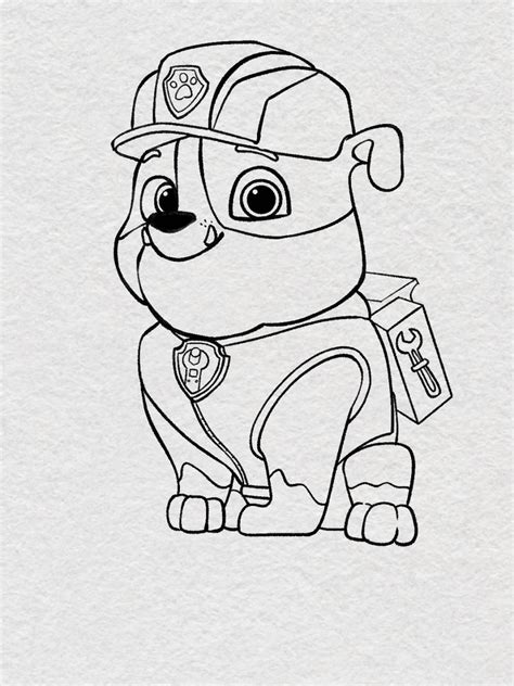 汪汪队小砾工程车简笔画（14张） 简笔画图片大全