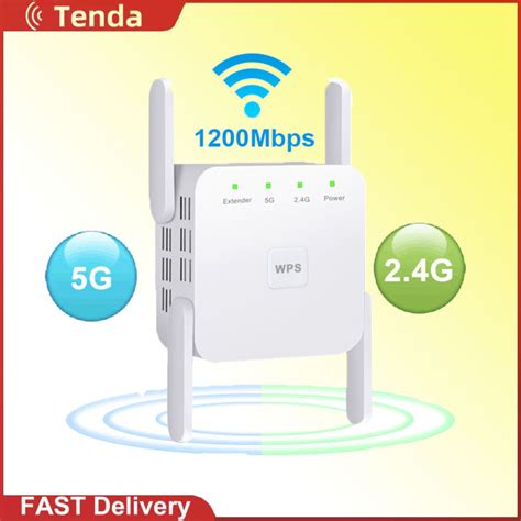 Wifi Amplifier Repeater 4 Antenna 1200m Wifi Signal Booster Access Point Eu Plug Network