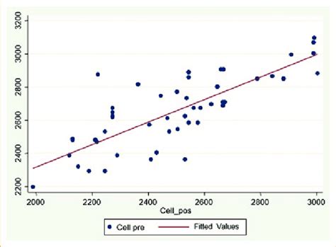 Linear Regression Analysis Between The Number Of Endothelial Cells
