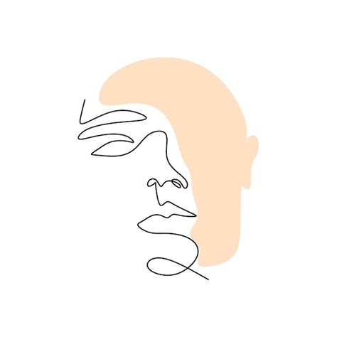 Premium Vector One Continuous Single Line Of Surreal Abstract Woman Face Isolated On White