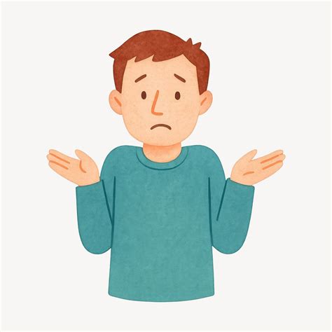 Confused Cartoon Character Shrugging Free Photo Illustration Rawpixel