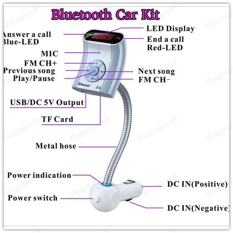 Bluetooth Hands Free Phone Support HFP HSP A DP AVRCP Support USB TF Bluetooth Car Kit In