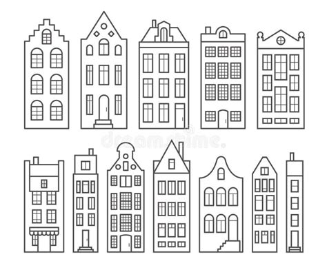 Conjunto De Antiguas Casas Europeas Fachadas De Edificios Europeos