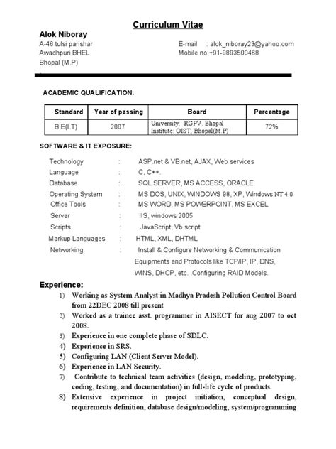 Alok Resume Pdf Dynamic Html Microsoft Sql Server