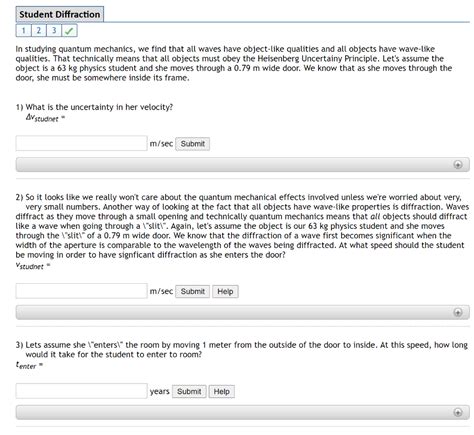 Solved Student Diffraction In Studying Quantum Chegg