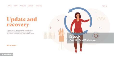 플랫 벡터 디자인에서 설치 개념을 업데이트합니다 가젯 업그레이드 또는 갱신 기술 복구 아이콘을 들고 여자와 함께 소프트웨어 설치 프로세스 웹 배너 레이아웃 템플릿 개선에