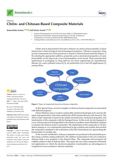 Pdf Chitin And Chitosan Based Composite Materials