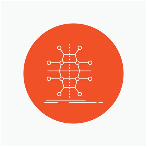 Distribution Grid Infrastructure Network Smart White Line Icon In