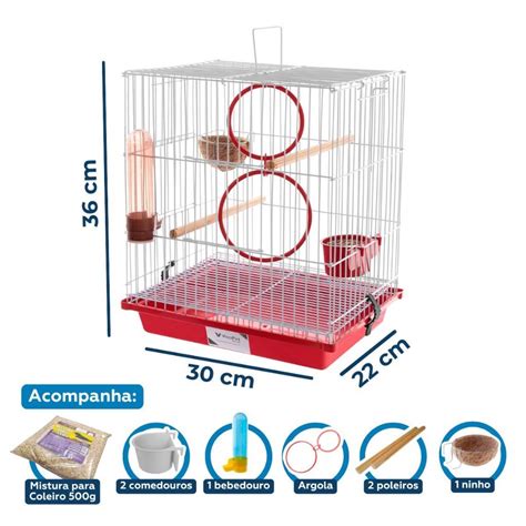 Gaiola De Coleiro Com Ninho Completa Ração E Acessórios Para Pássaros Aves Shopee Brasil