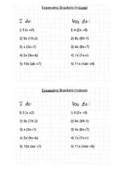 Expanding Brackets With Indices By Kavita Arif TPT