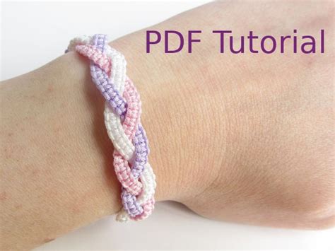 PDF Tutorial Braided Square Knot Macrame Bracelet Pattern Etsy