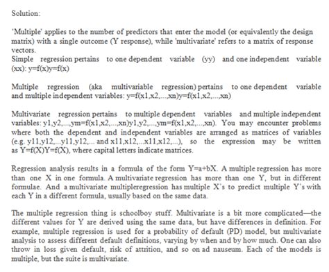 1 Distinguish Between A Bivariate Regression Model And A Multiple