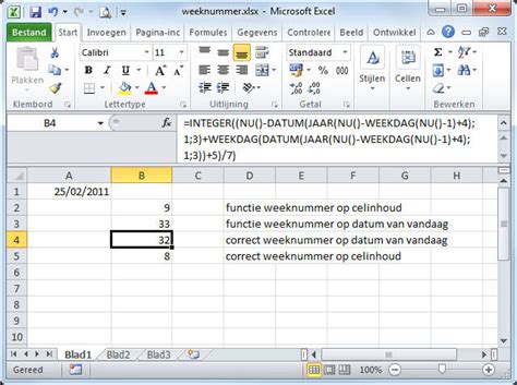 Gratis Tips Excel Weeknummer Weergeven