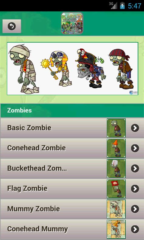 Plants Vs Zombies 2 Zombies List
