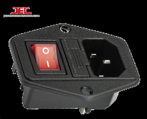 Jec C14 Inlet Socket With Switch And Fuse Holder 2000vac