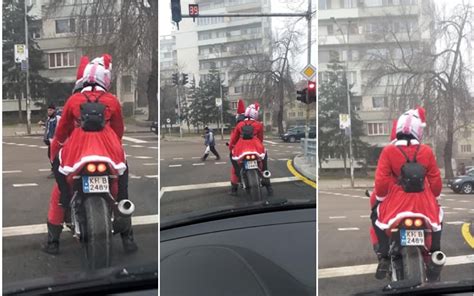 Щракнаха дядо Коледа и Снежанка на мотор в Перник