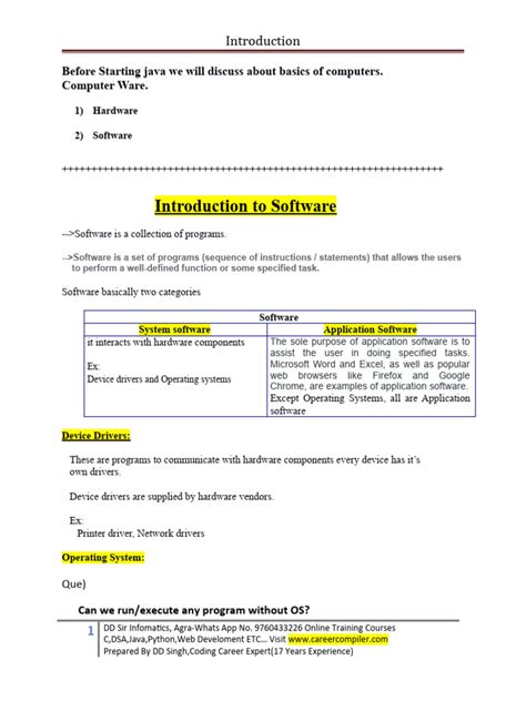 2 Day Software Introduction Pdf Java Programming Language Java Software Platform