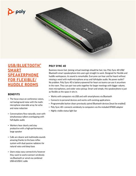 Poly Sync 40 Speaker Asianic Distributors Inc Philippines