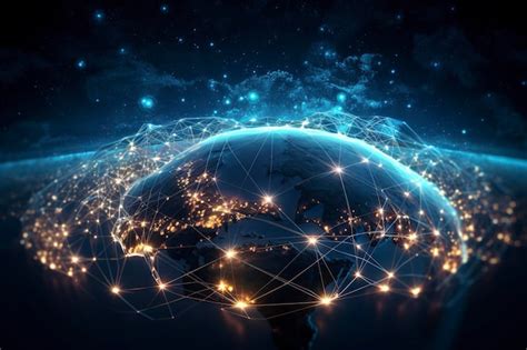 Premium Ai Image Global Network Connection Over Planet Earth