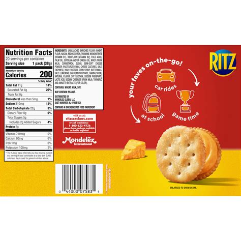 Ritz Crackers Nutrition Facts Label Printable Nutrition Facts