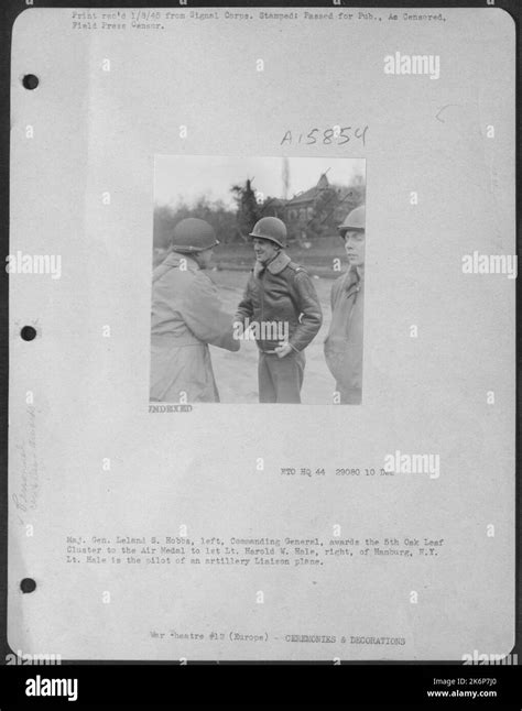 Major General Leland S Hobbs Left Commanding General Awards The 5th