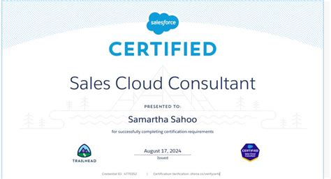 Samartha Sahoo On Linkedin Salescloudconsultant Certification