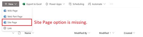 unable to add site page under sharepoint online site pages library