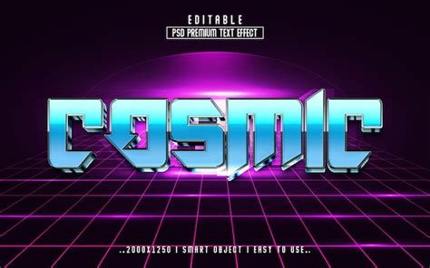 Premium Psd Cosmic Editable 3d Text Effect Style