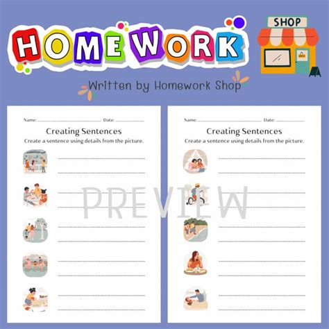 Creating Sentences Create A Sentence Using Details From The Picture