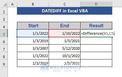 How To Use Datediff Function In Excel Vba Examples Exceldemy