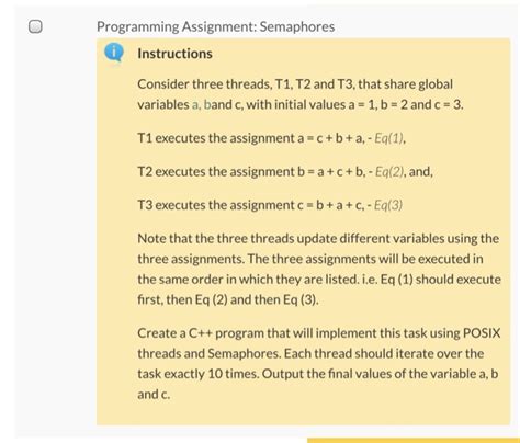 Solved Programming Assignment Semaphores Instructions