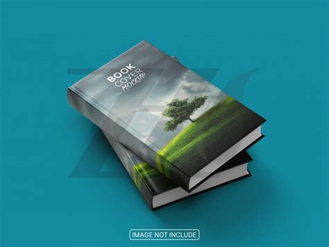 دانلود فایل لایه باز موکاپ جلد کتاب طرح جنگل رنگ تیره با پس زمینه آبی