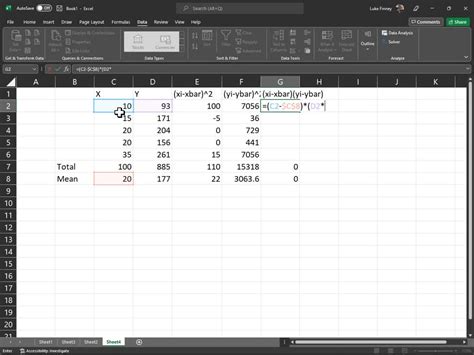 SOLVED Make An Excel Worksheet To Calculate SSxx SSyy And SSxy Leave No Cells Blank And Be