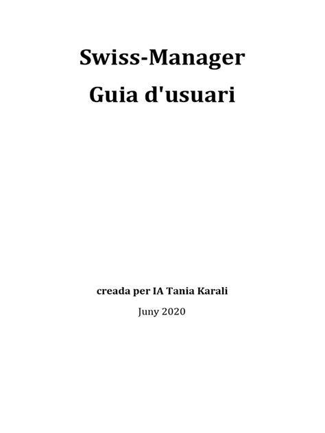Swiss Manager User Guide Cat Pdf