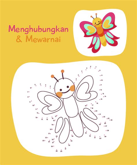 Menghubungkan Titik Dan Mewarnai Gambar Kupu Kupu Bahan Ajar Paud Tk