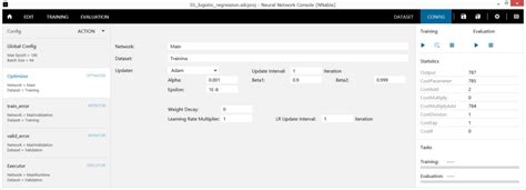 Project Window Using Optimizer On The Config Tab Docs Neural Network Console