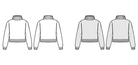 스웨터 크롭 과장 된 터틀넥 기술 패션 일러스트와 긴 소매 릴렉스 핏 허리 길이 트림 0명에 대한 스톡 벡터 아트 및 기타 이미지 0명 가을 거북이 Istock