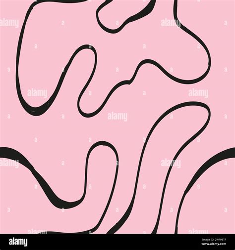 Seamless Abstract Pattern With Squiggles And Scribbles Weaved Curved Lines Chaotic Ink