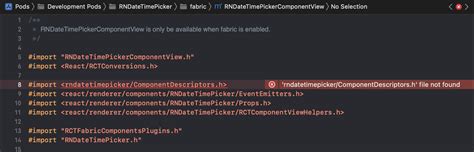 Fabric Rndatetimepickercomponentdescriptorsh File Not Found · Issue 665 · React Native